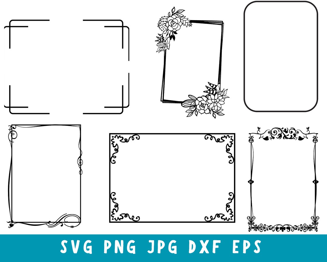 Rectangle Frame Svg Bundle, Rectangle Frame Png, Rectangleclipart, Square Svg Png, Frames Svg ...