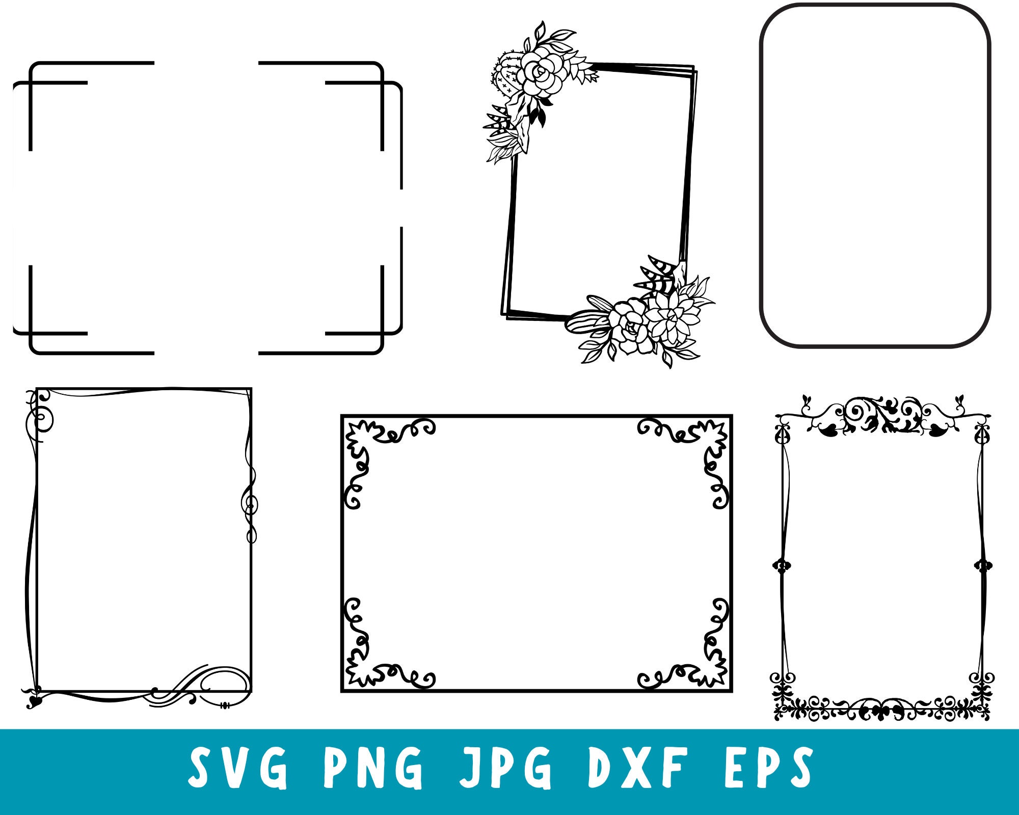 Rectangle Frame Svg Bundle, Rectangle Frame Png, Rectangleclipart ...