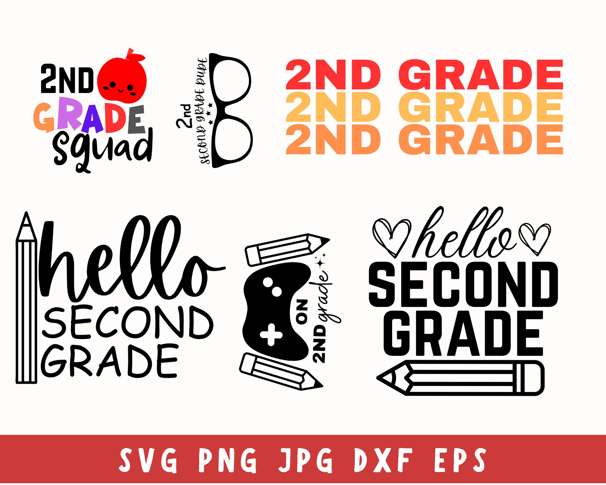 Second Grade Svg, Back to School Svg, Second Grade Svg Bundle, Second ...