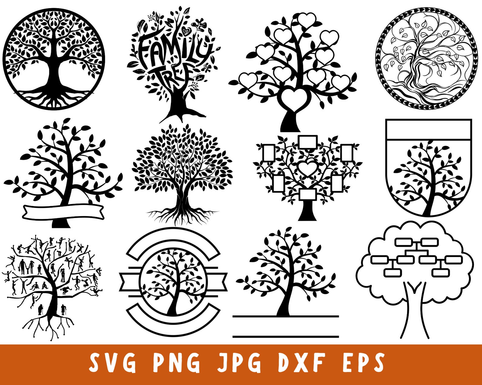 Family Tree Svg Bundle, Tree of Life Svg, Family Tree Png, Family Tree ...