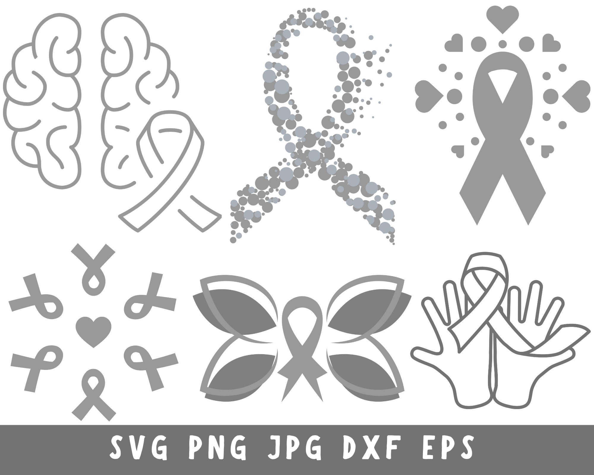 Brain Cancer Svg, Cancer Ribbon Svg, Brain Cancer,cancer Awareness Svg ...