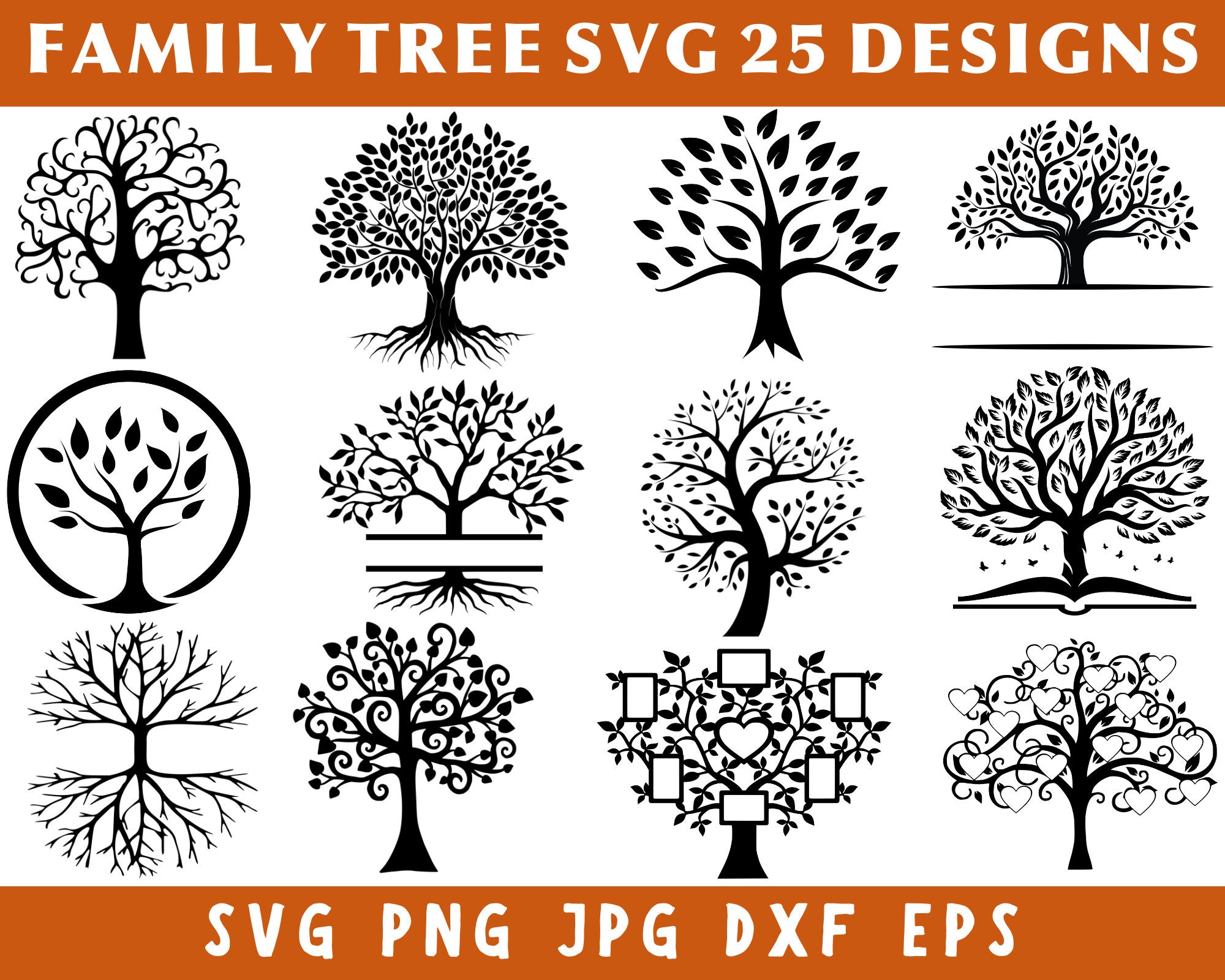 Family Tree Svg Bundle, Tree of Life Svg, Family Tree Png, Family Tree ...