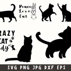 Cat Svg, Cute Cat Svg, Cat Svg Bundle, Cat Dxf, Cat Clipart, Cat Png ...