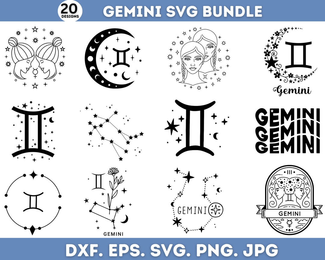 Gemini Svg Png Bundle, Astrology Svg, Gemini Png Bundle, Gemini Sign ...
