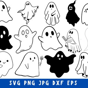 Ghost Svg Bundle, Cute Ghost Svg, Ghost Png, Horror Svg Cut Files ...