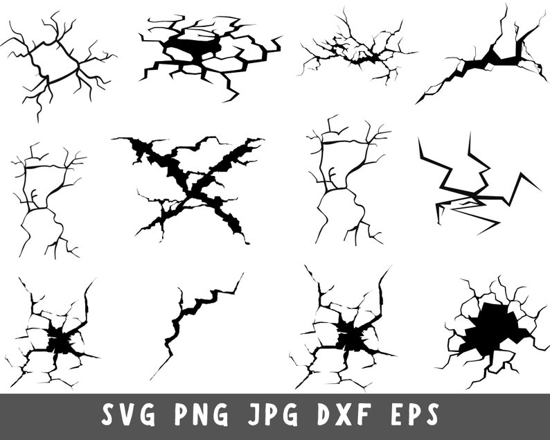 Cracked Wall Svg Bundle, Cracked Wall Clipart, Cracked Wall Vector ...