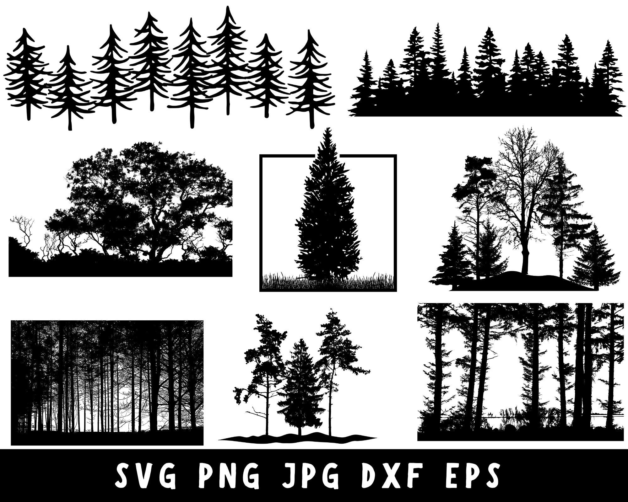 Tree Svg Bundle Pine Tree Svg Nature Svg Forest Svg Forest - Etsy Australia