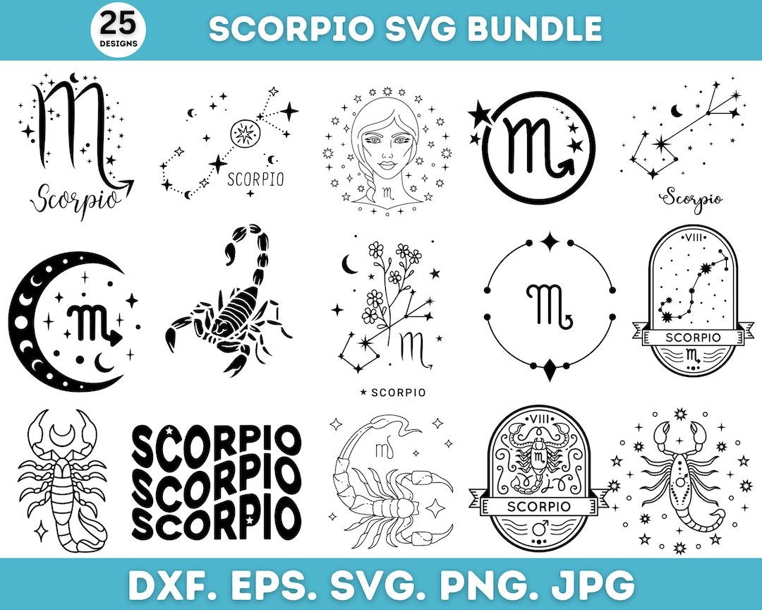 Scorpio Svg Bundle, Zodiac Svg, Scorpio Png Bundle, Svg for Shirts ...