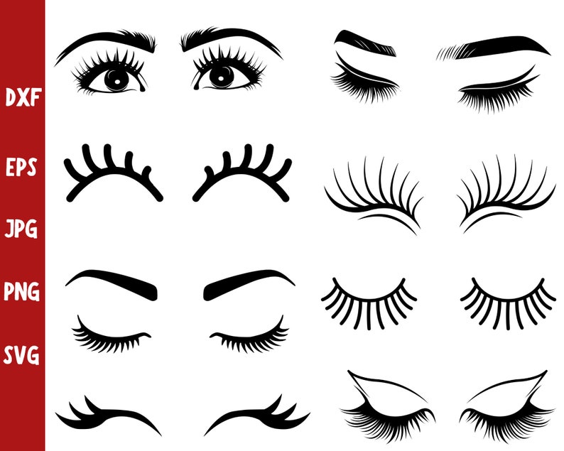 Eyelashes Svg Bundle, Eyelashes Svg, Eyebrows Svg, Lashes Svg, Lash ...