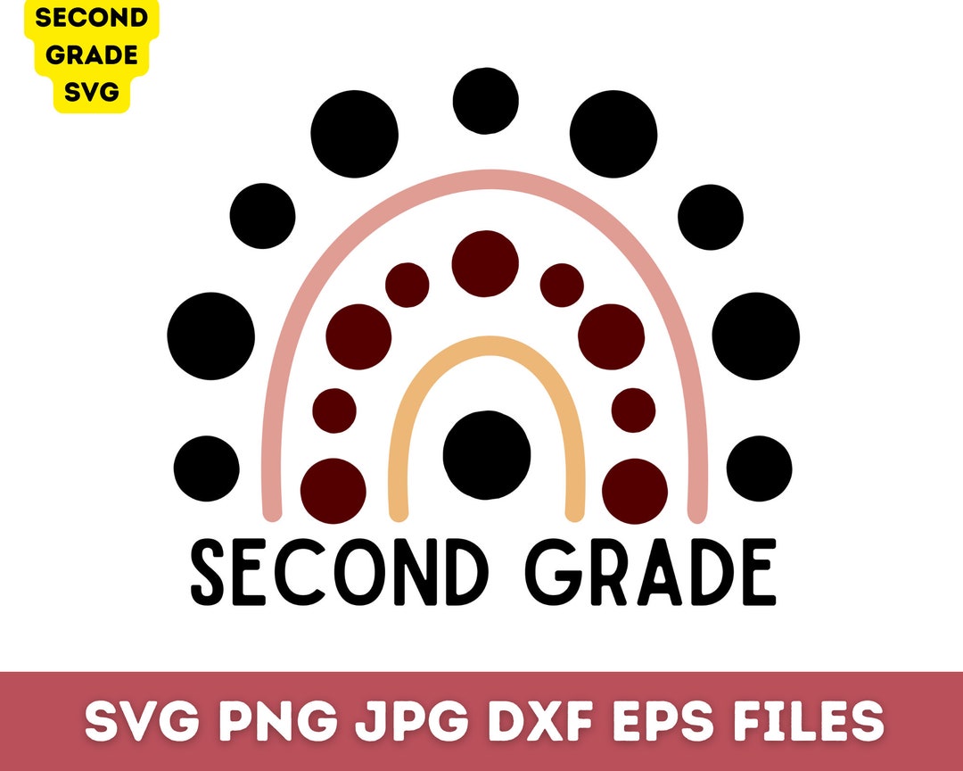 Second Grade Svg, Rainbow 2nd Grade Svg, Second Grade Shirt, Teacher ...