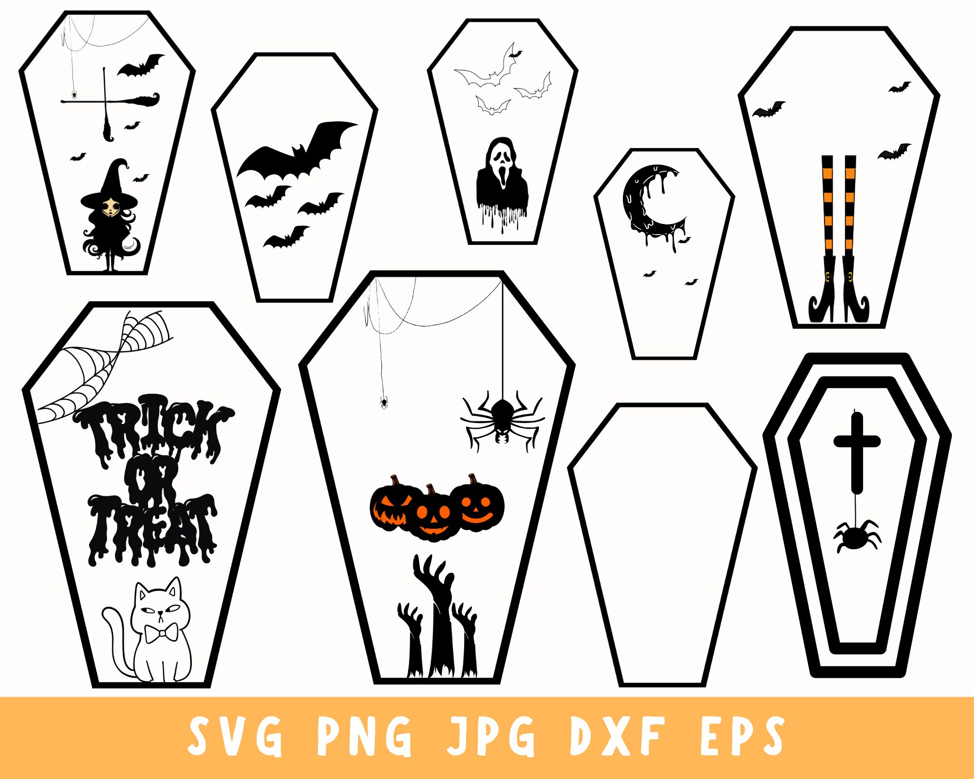 Halloween Scary Coffin Box Svg Png Bundle, Halloween Svg, Halloween ...