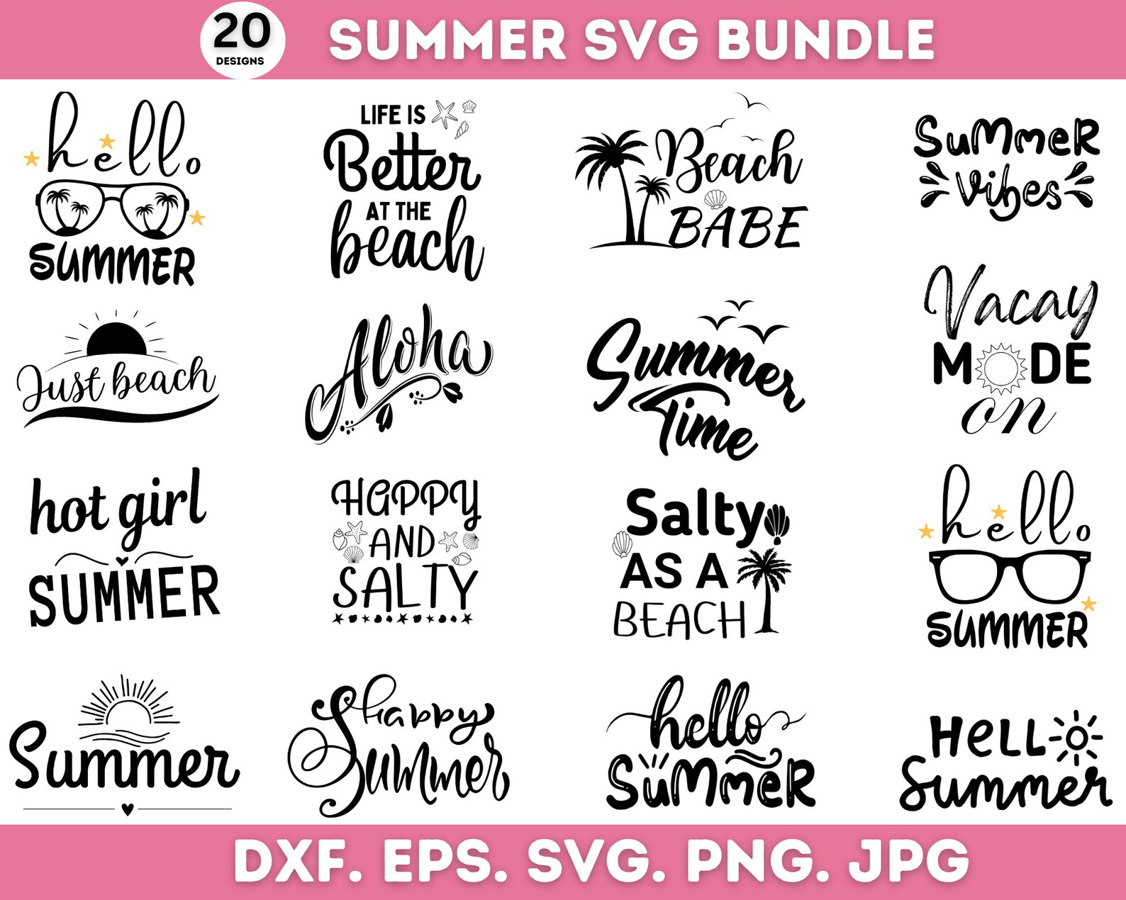 Summer Bundle Svg, Beach Svg, Summertime Svg, Funny Beach Quotes Svg ...