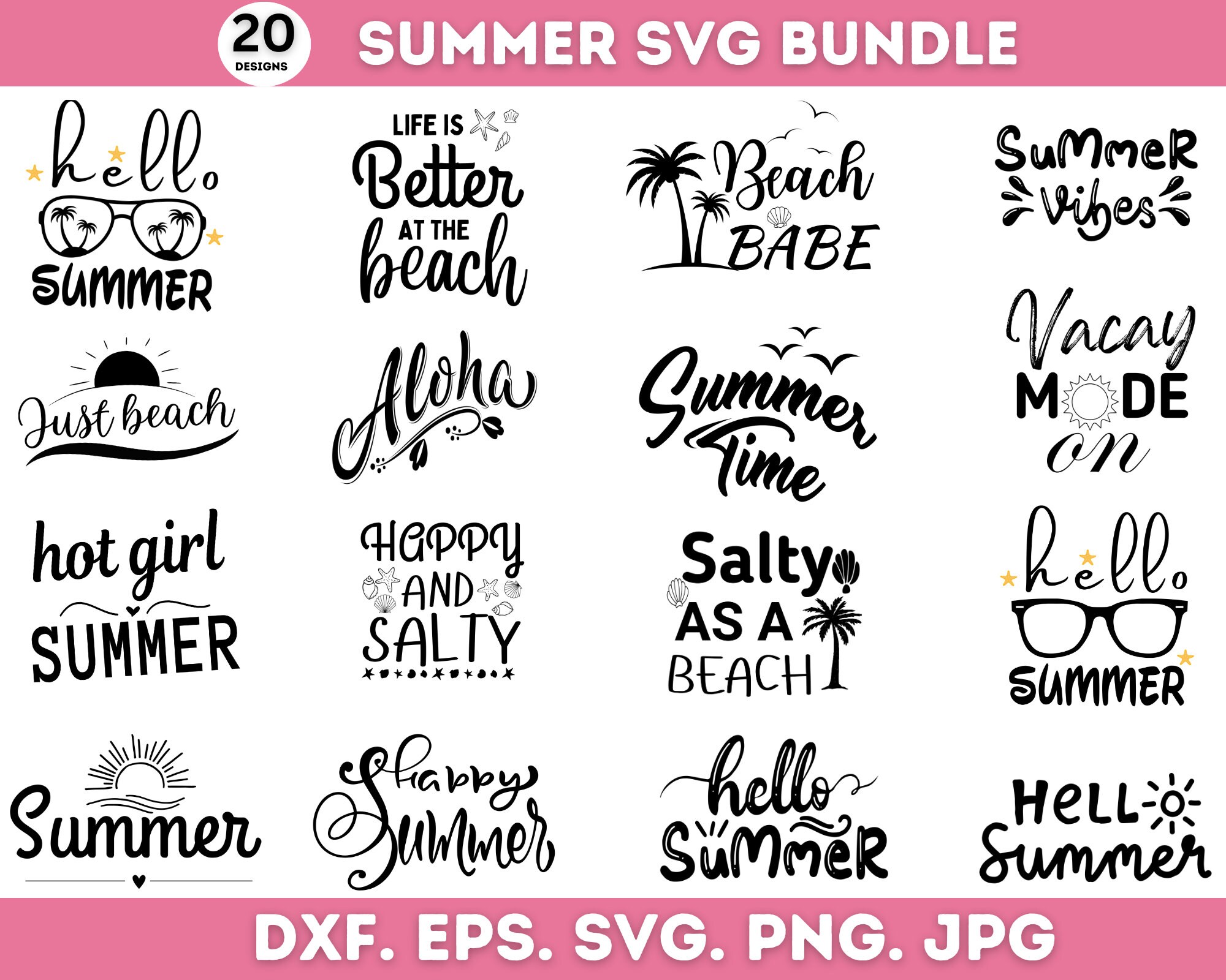 Summer Bundle Svg, Beach Svg, Summertime Svg, Funny Beach Quotes Svg ...