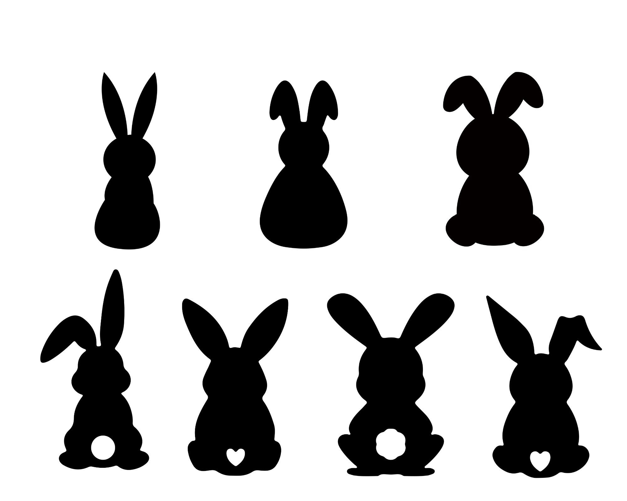Easter Bunny Shape Svg, Easter Bunny Clipart, Rabbit Svg, Bunny Shape ...