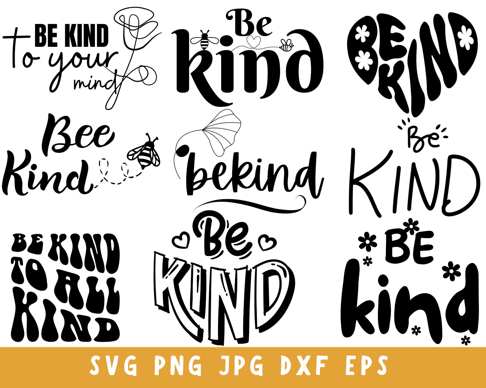 Positive Quote Svg, Be Kind Shirt, Be Kind Svg Bundle, Kindness Svg ...