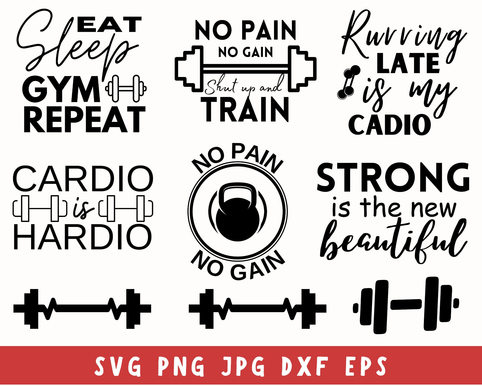 Workout Svg Work Out Clipart Workout Vector Motivational - Etsy