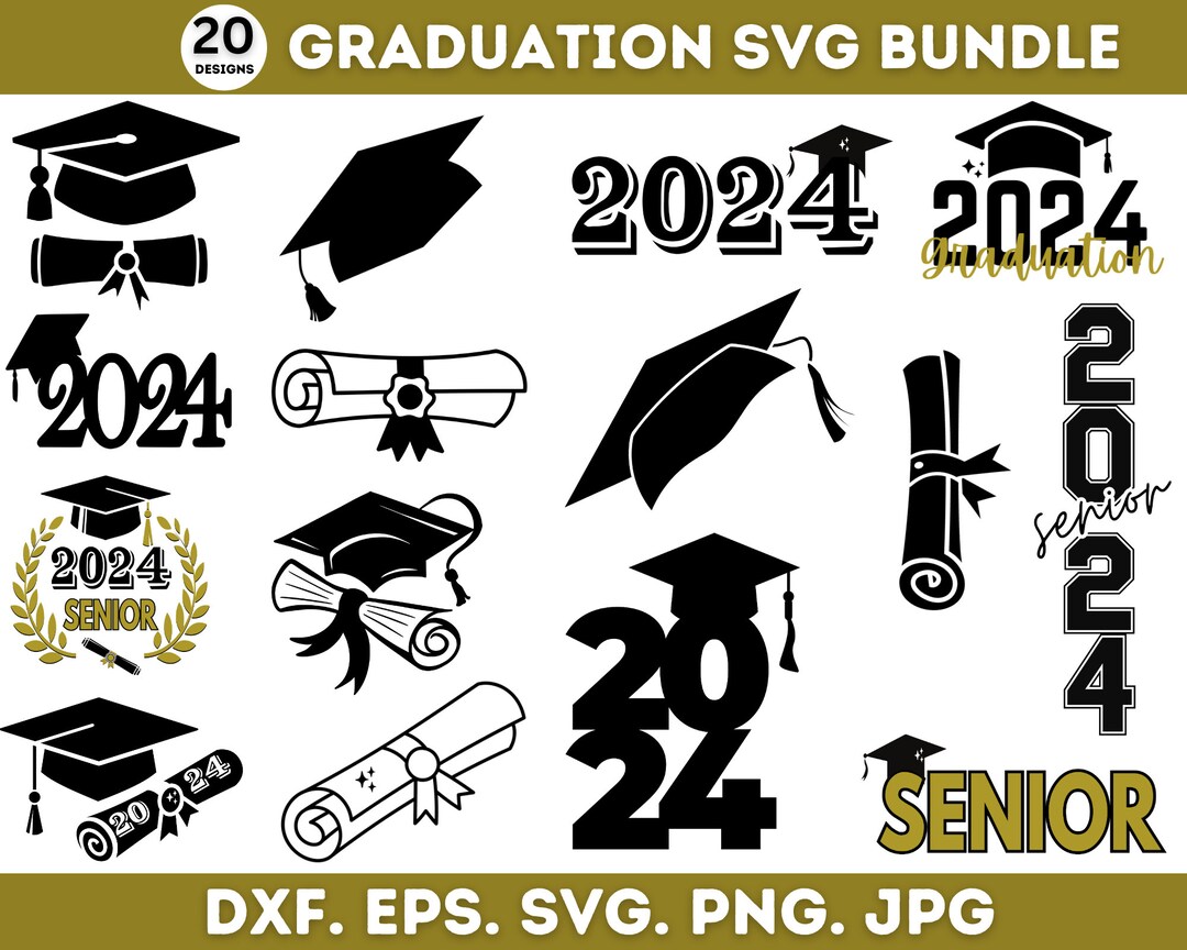 Graduation Svg Bundle, Senior 2024 Svg, Graduation Cap Svg, Graduate ...