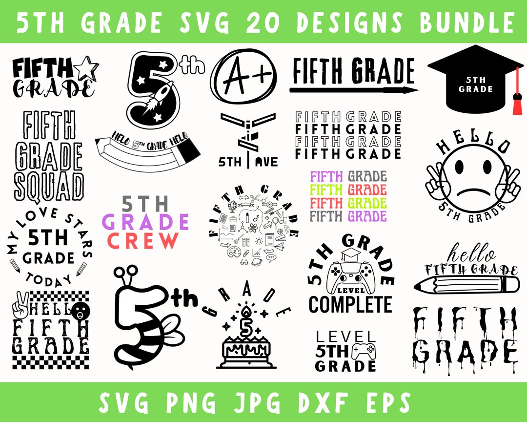 5th Grade Svg,5th Grade Png 5th Grade Clipart,back to School Svg,fifth ...