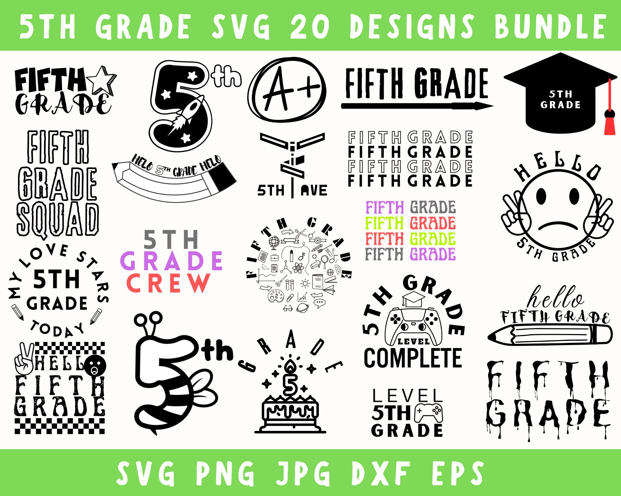 5th Grade Svg5th Grade Png 5th Grade Clipartback to School - Etsy