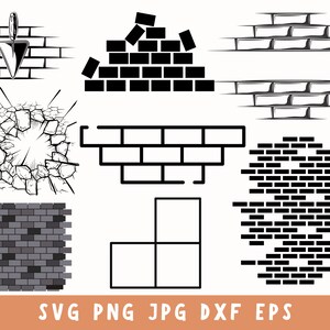 Brick Wall Svg Bundle,bricks Pattern Svg Png, Brick Wall Png, Bricks ...