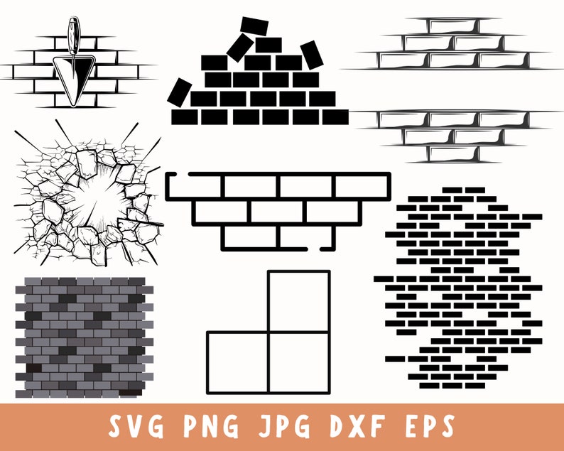 Brick Wall Svg Bundle,bricks Pattern Svg Png, Brick Wall Png, Bricks ...