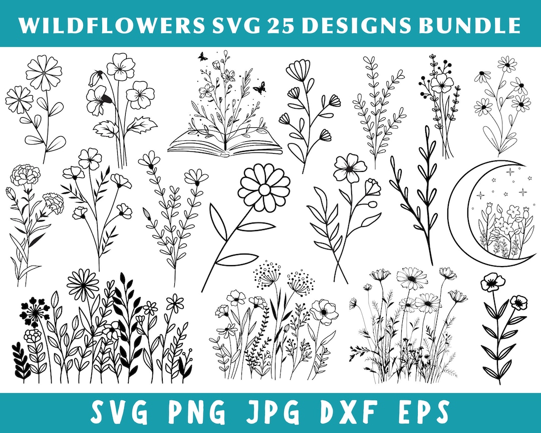 Wildflower Svg Bundle, Wildflowers Svg, Wild Flower Svg, Flower Svg ...