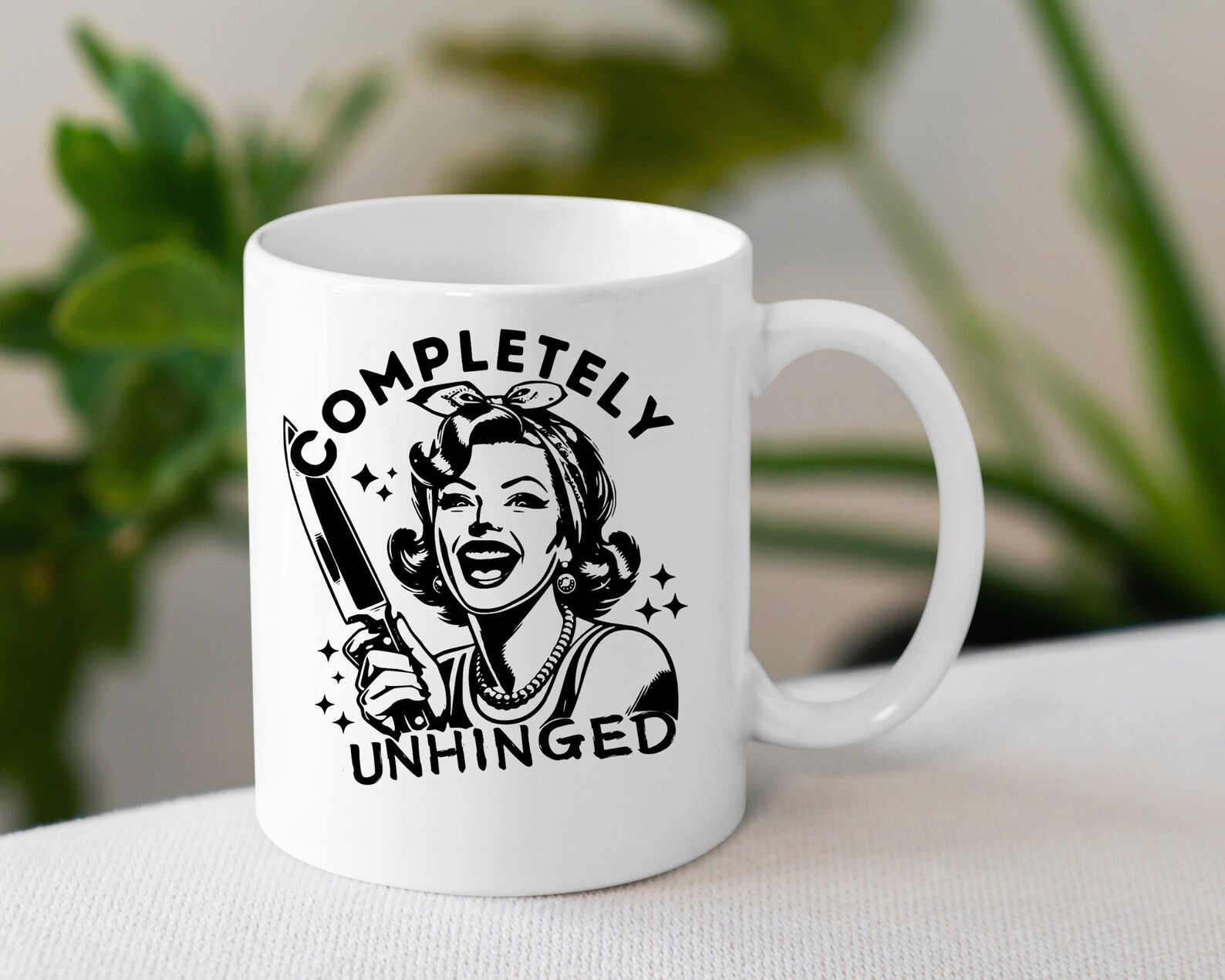 Completely Unhinged Svg Png, Trendy Design for Shirts, Retro Housewife ...