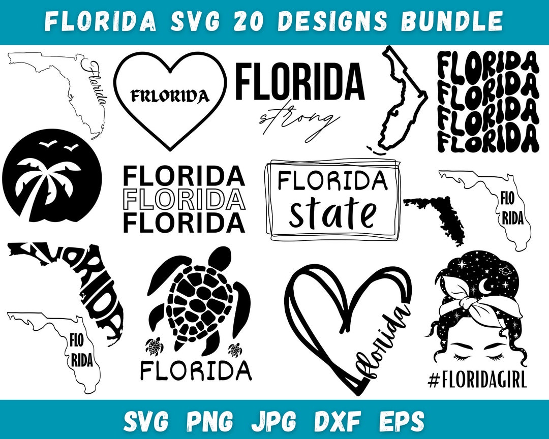 Florida State Svg Bundle, Florida State Png, Florida Clipart, Florida ...