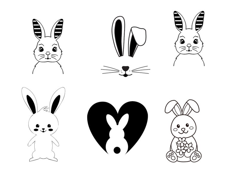Easter Bunny Shape Svg, Easter Bunny Clipart, Rabbit Svg, Bunny Shape ...