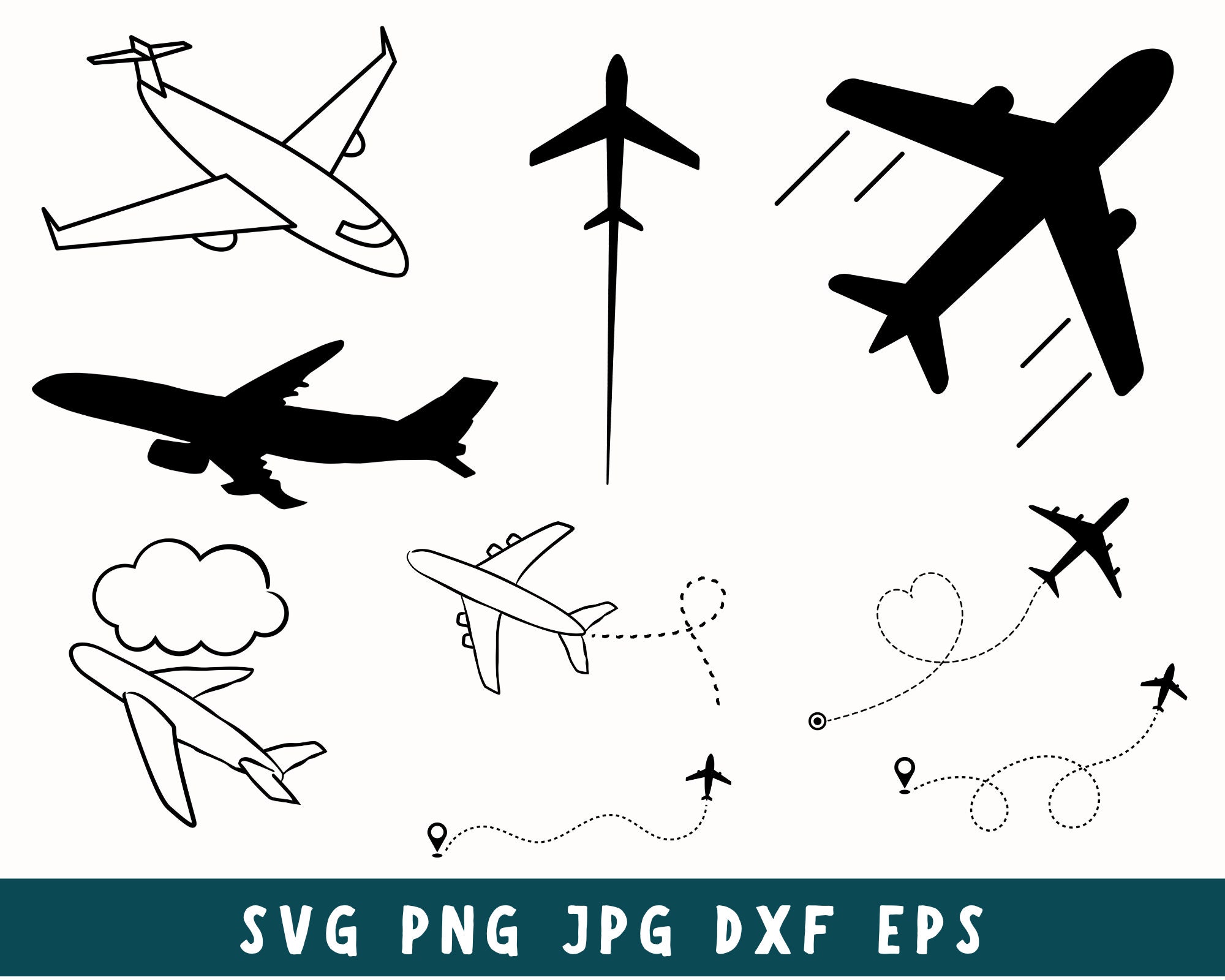 Airplane Svg, Airplane Png, Airplane Clipart, Airplane Cut File ...