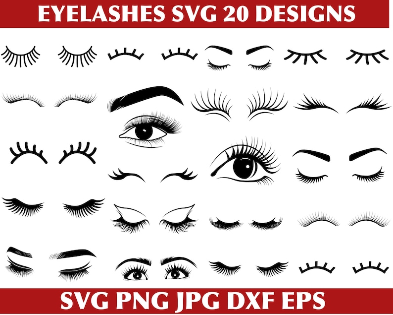 Eyelashes Svg Bundle, Eyelashes Svg, Eyebrows Svg, Lashes Svg, Lash ...