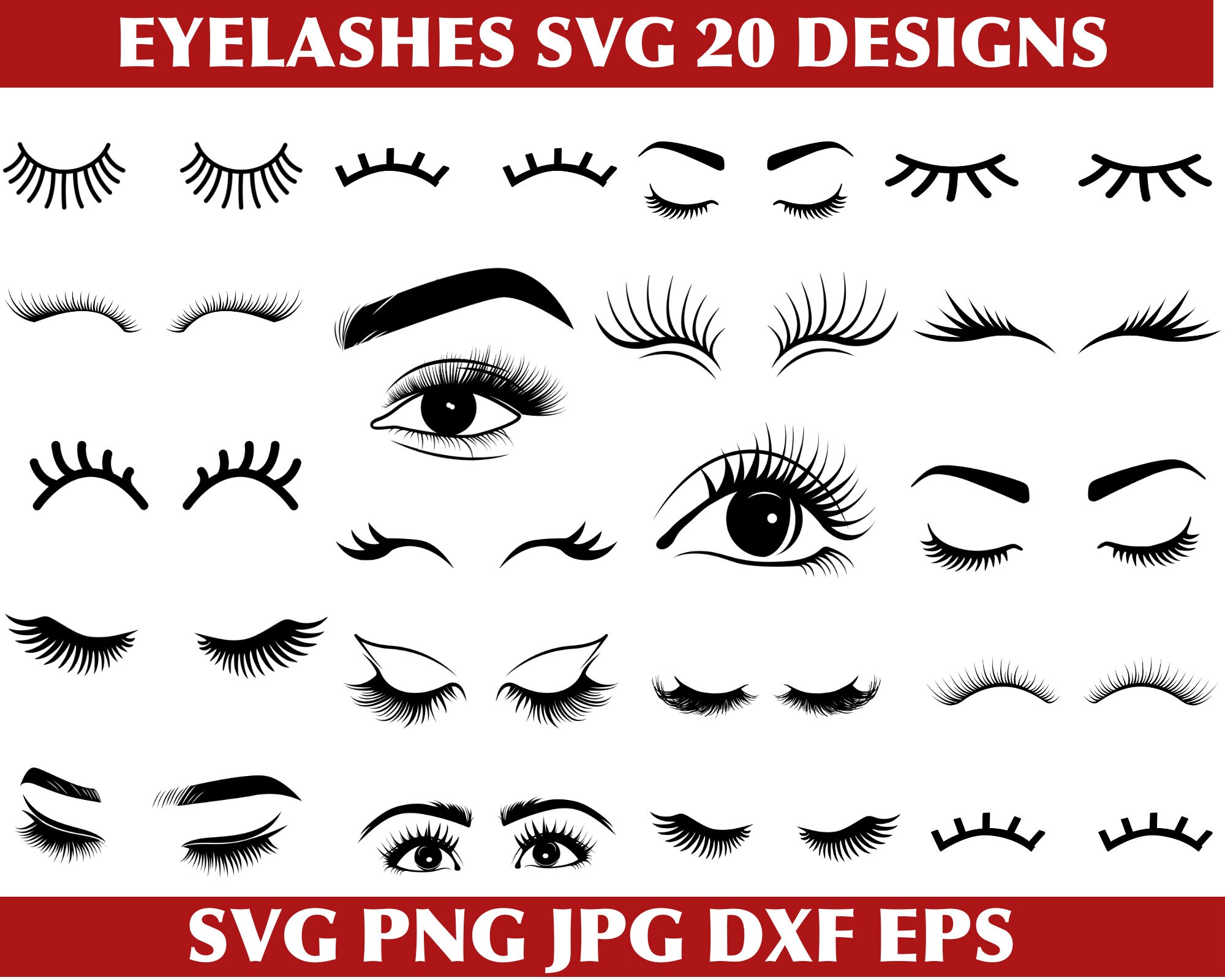 Eyelashes Svg Bundle, Eyelashes Svg, Eyebrows Svg, Lashes Svg, Lash ...