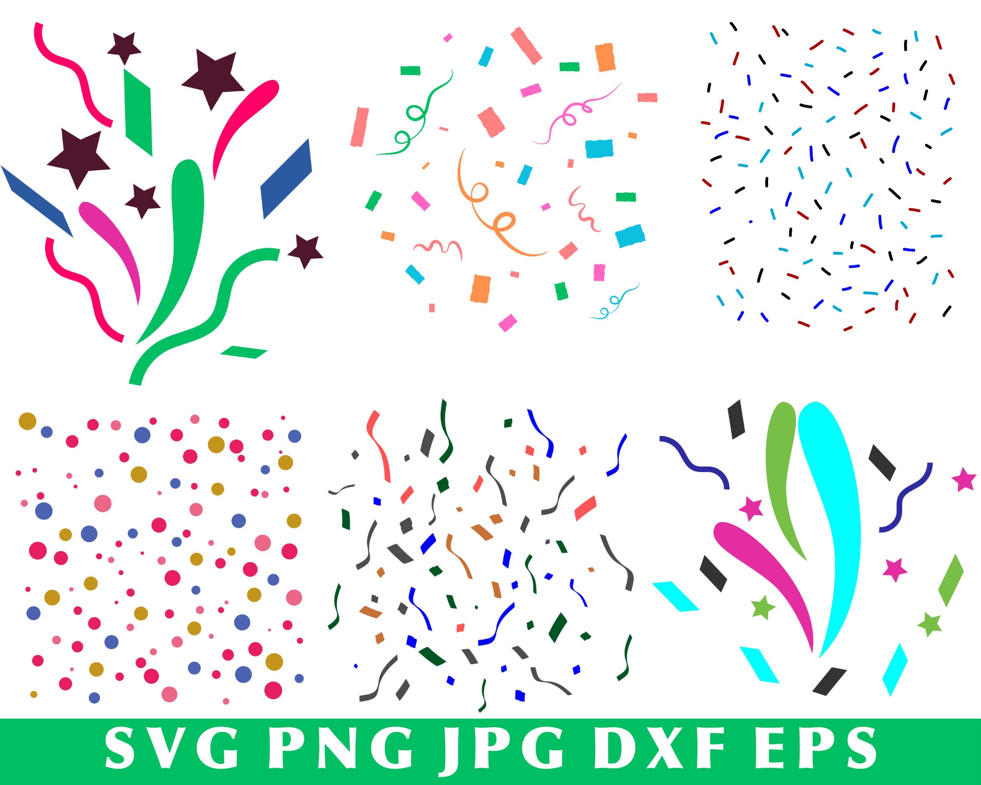30+confetti Svg Digital Download Designs, Confetti Png Bundle, Confetti ...