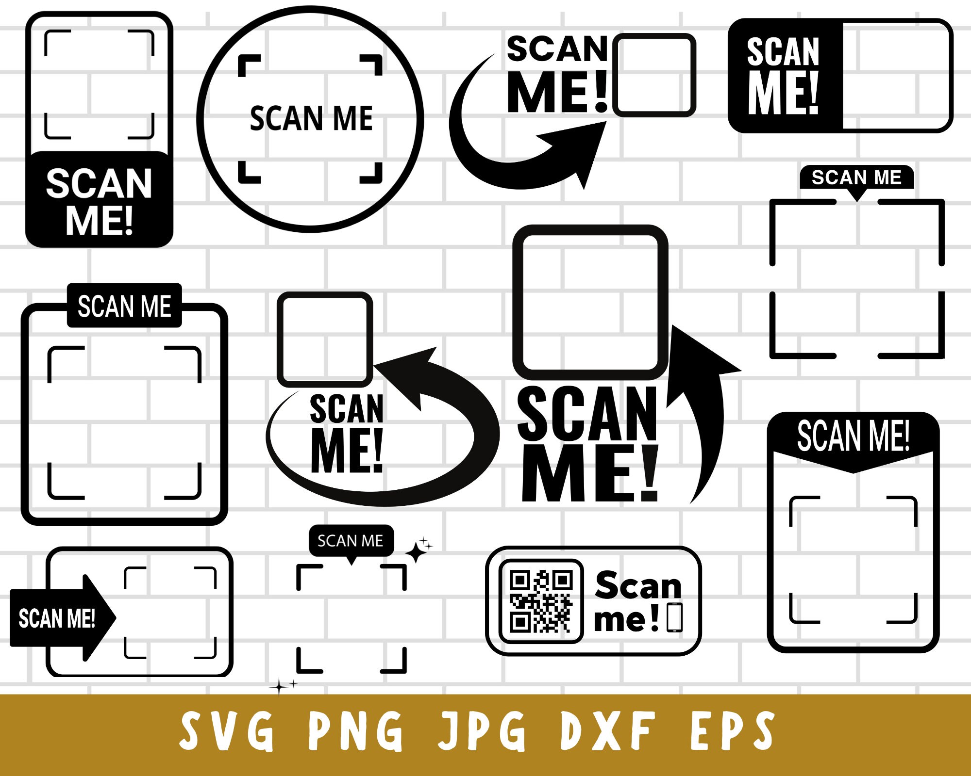 20 Designs Scan Me Svg Png Bundle, Commercial Use Svg, Svg Files, Funny ...