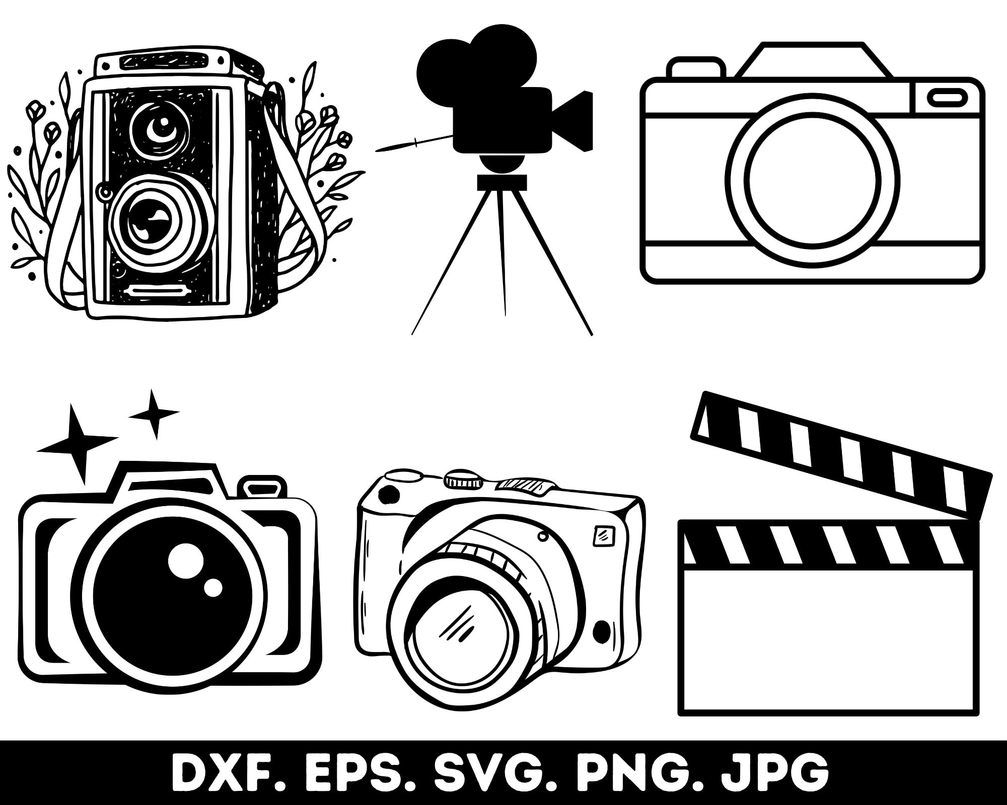 Camera Svg Bundle, Camera Cricut, Camera Svg Cut Files, Camera ...