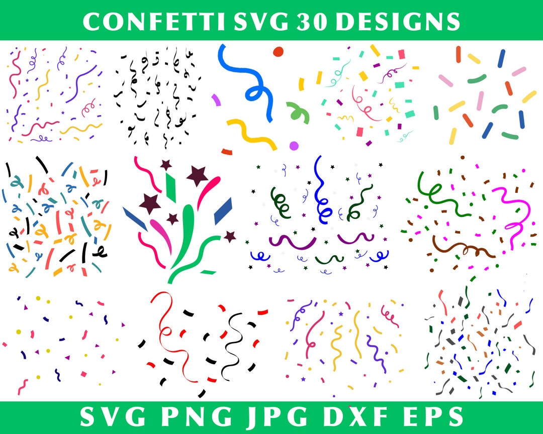 30+confetti Svg Digital Download Designs, Confetti Png Bundle, Confetti ...