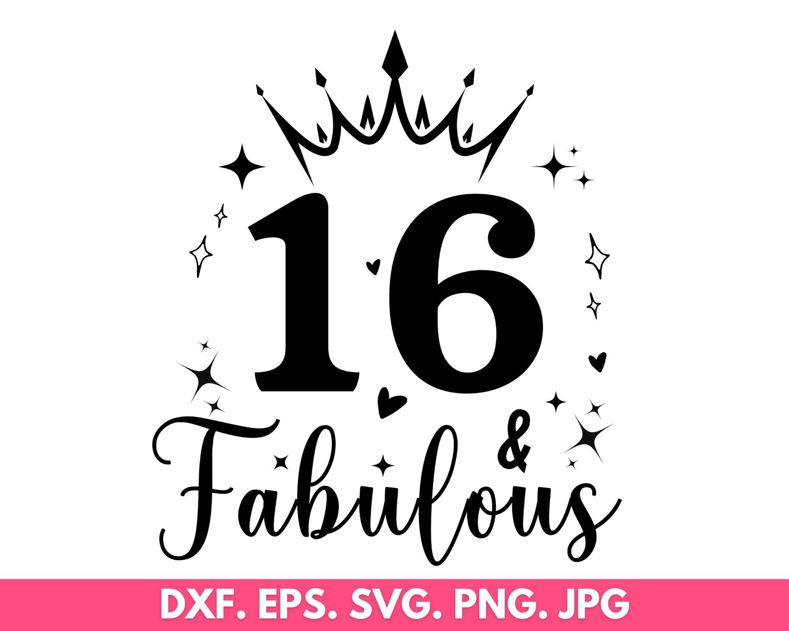 16th Birthday Svg, Sixteen Svg Png, 16 Birthday Png, Birthday Svg, 16 ...