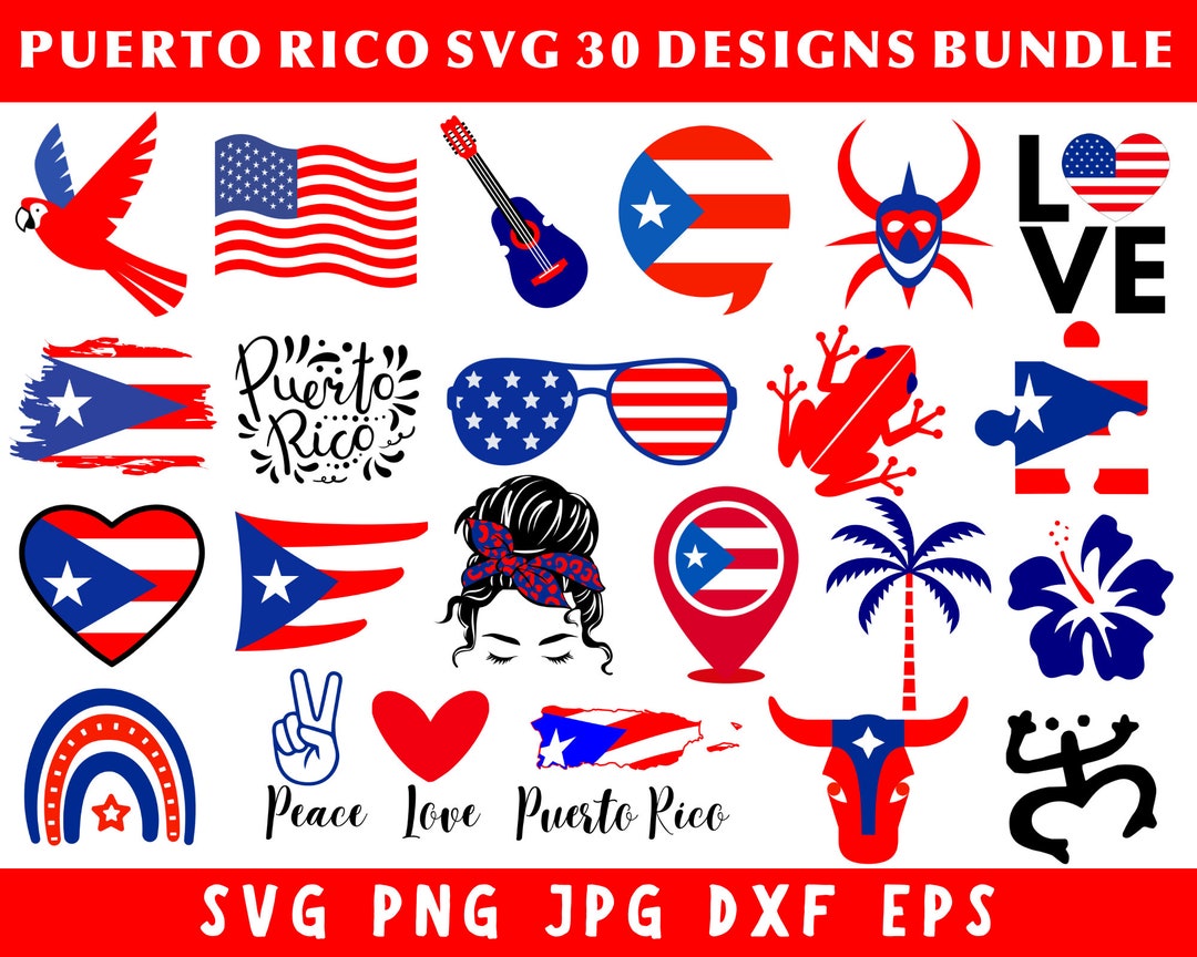 Puerto Rico Svg Bundle, Puerto Rican Svg Png, Puerto Rico Png, Puerto ...