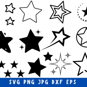 Star Svg Bundle, Star Clipart, Star Vector Files, Stars Dxf, Svg Files ...