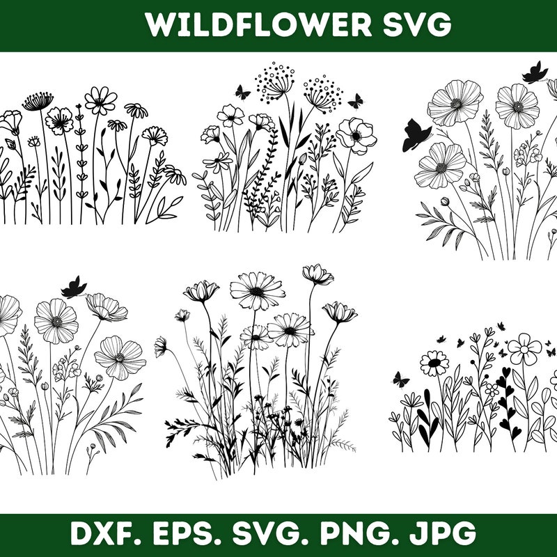 Wildflower Svg - Etsy