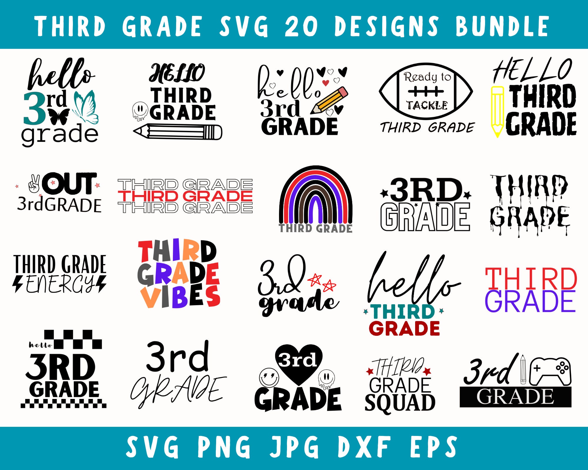 3rd Grade Svg, Third Grade Png, 3rd Grade Clipart, 3rd Grade, Third ...