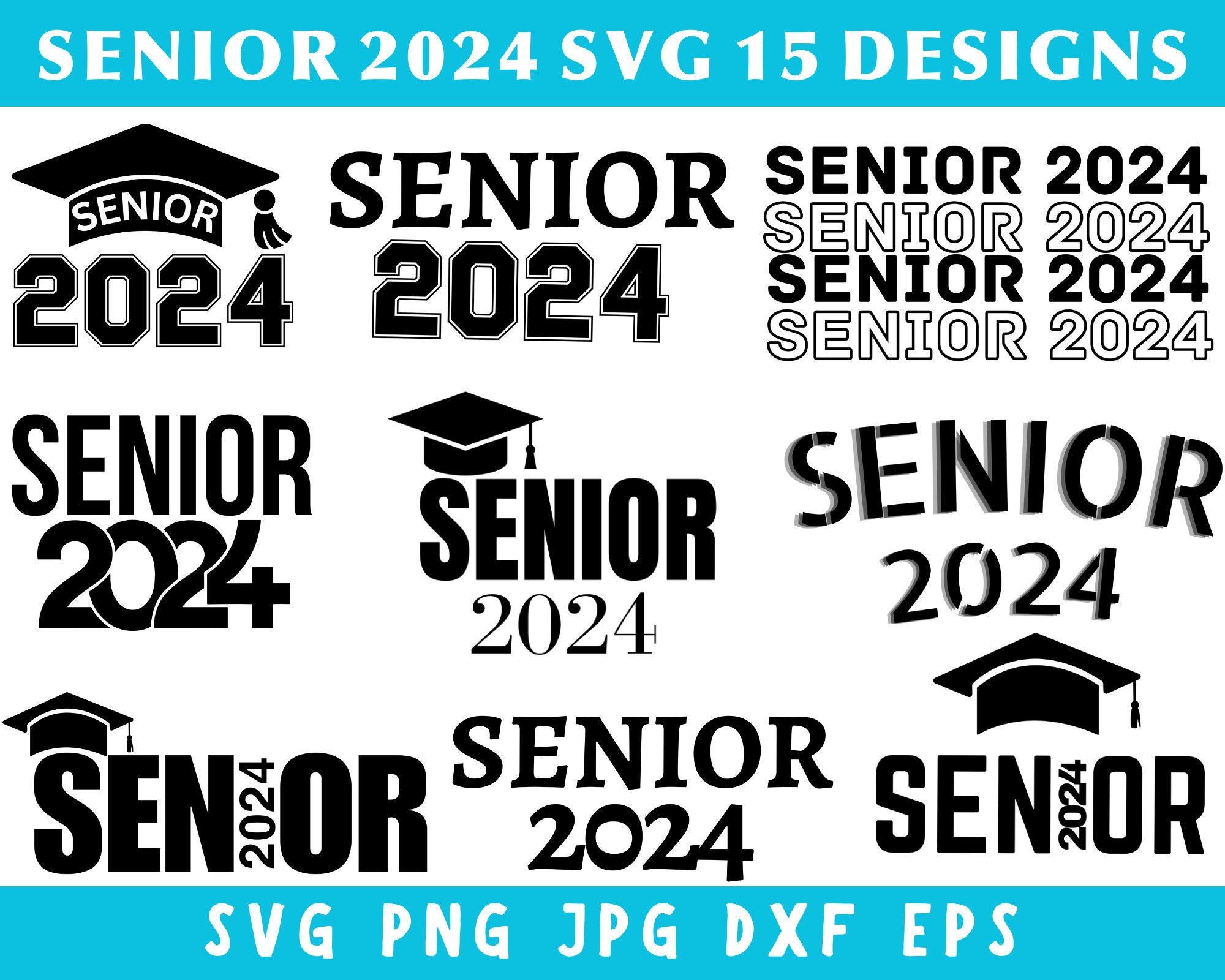 Senior 2024 Svg Bundle, Senior 2024 Png, Cut Files for Cricut and ...
