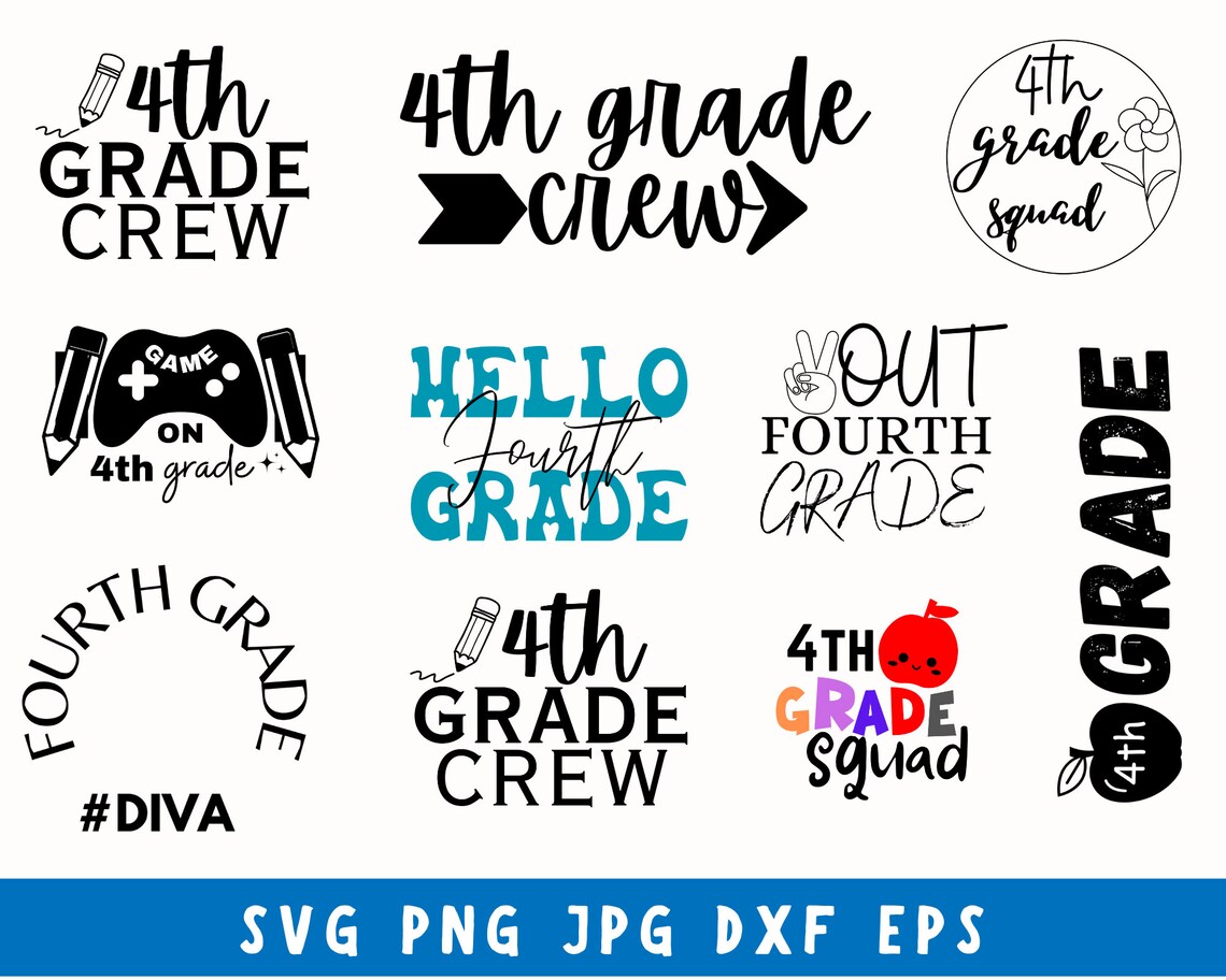 4th Grade Svg, Back to School Svg, Fourth Grade Svg, 4th Grade Teacher ...