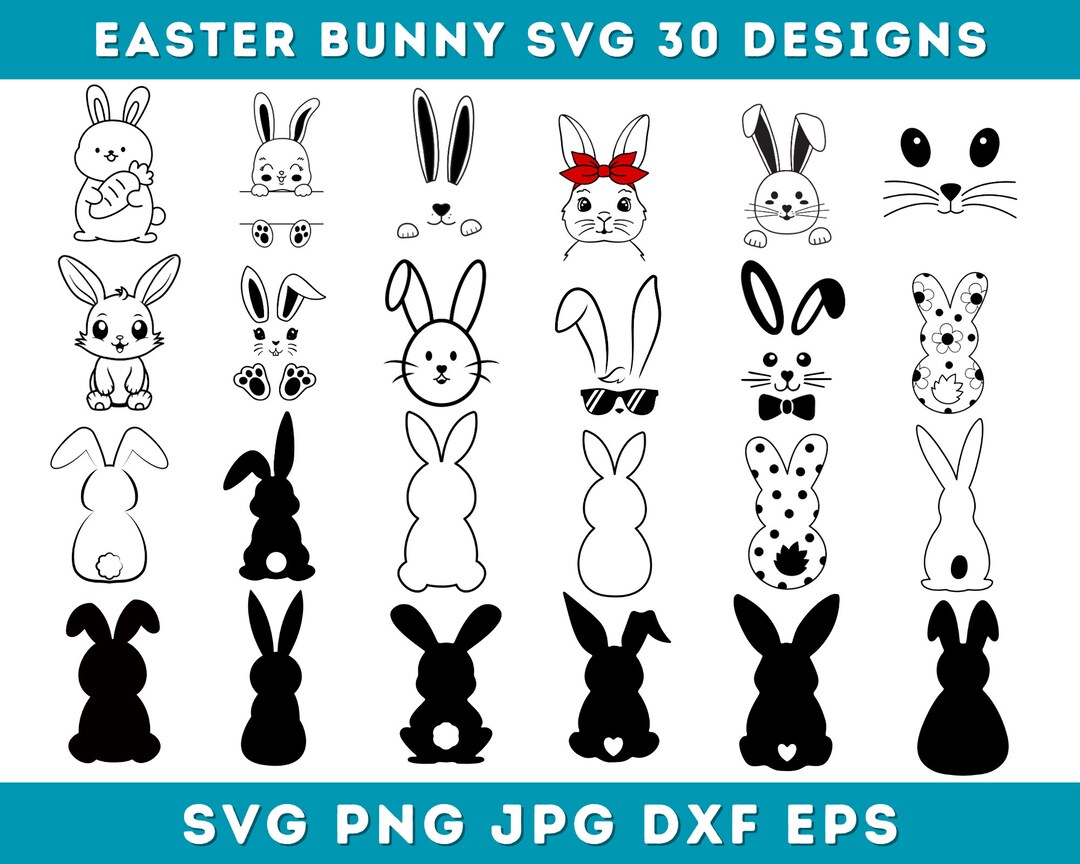 Easter Bunny Shape Svg, Easter Bunny Clipart, Rabbit Svg, Bunny Shape ...