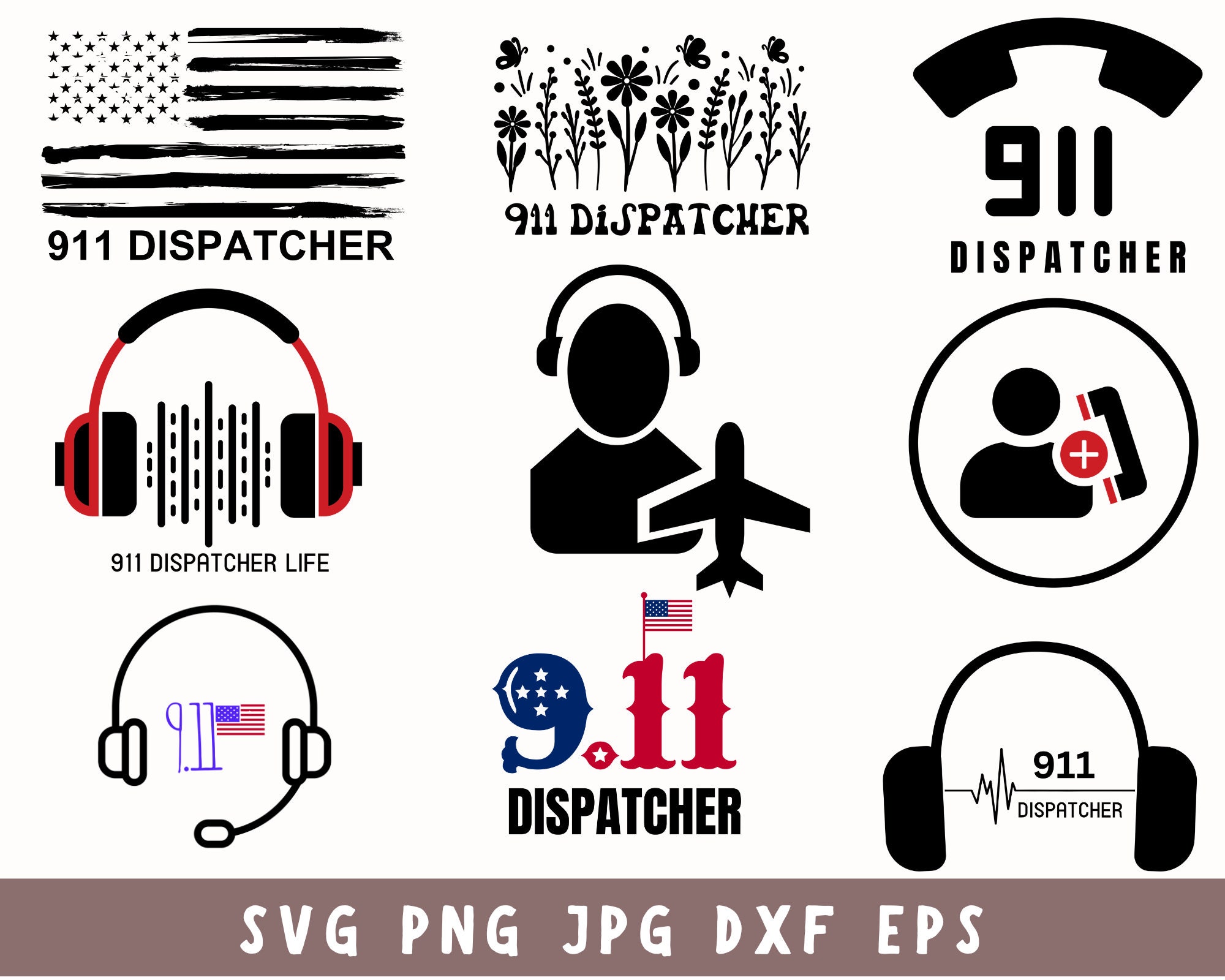 911 Dispatcher Svg, Dispatcher Svg Bundle, 911 Dispatcher Png ...