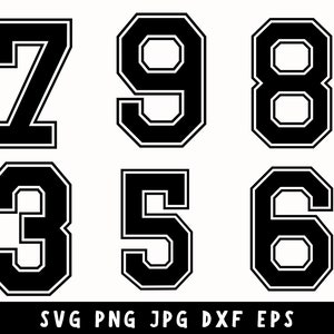 Jersey Numbers Svg/png/dxf, Numbers Svg, Jersey Numbers, Football ...