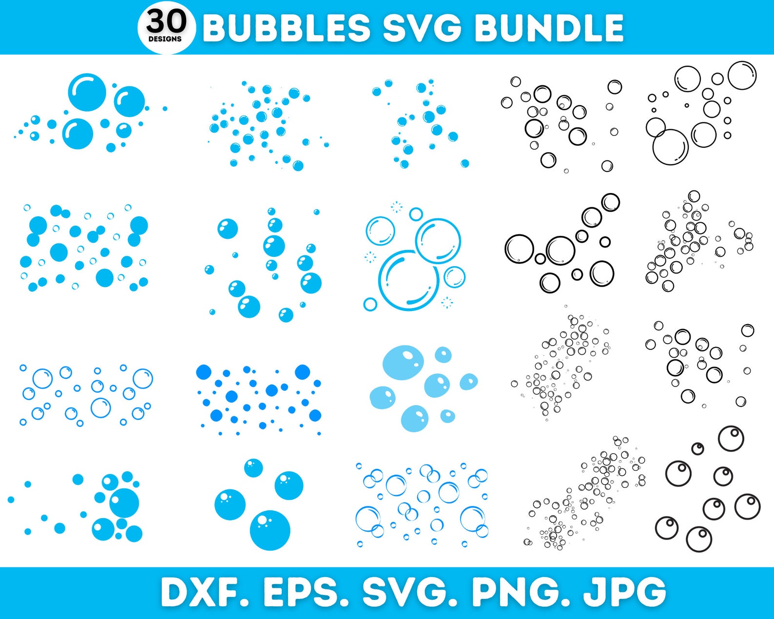 Bubbles Svg Bundle, Bubbles Png, Bubbles Dxf, Bubbles Clipart, Bubbles ...