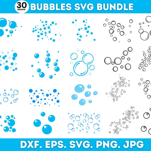 Bubbles SVG Bundle Bubble Vector Images Silhouette Clip Art Blowing ...