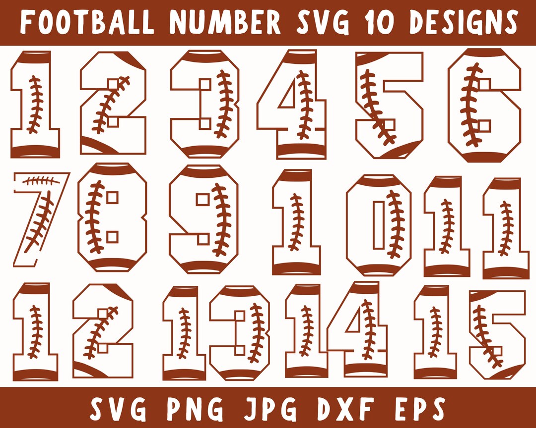 Football Numbers Svg,png, Numbers Svg Bundle, Football Numbers Png ...