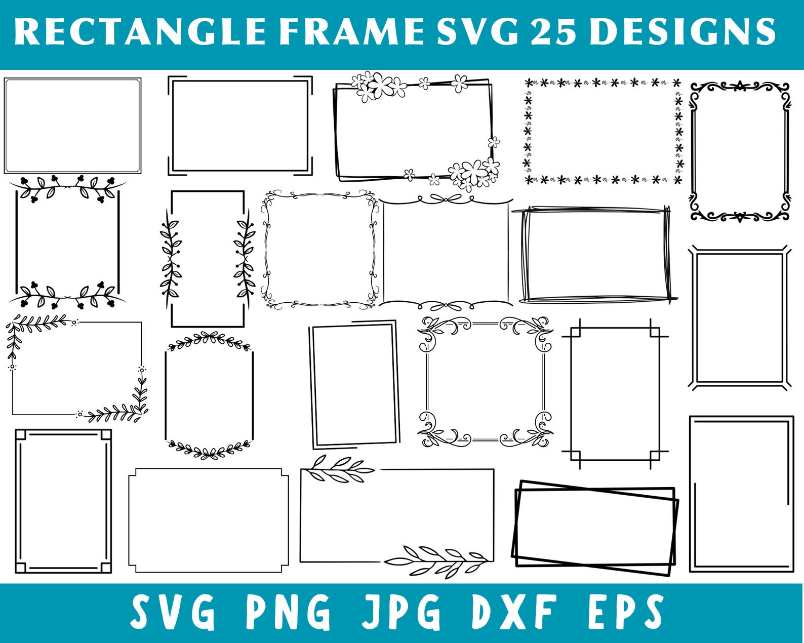 Rectangle Frame Svg Bundle, Rectangle Frame Png, Rectangleclipart ...
